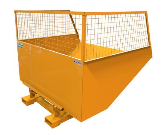Mesh-Sided Forklift Tipping Skip | Forklift Skip | Contact Attachments